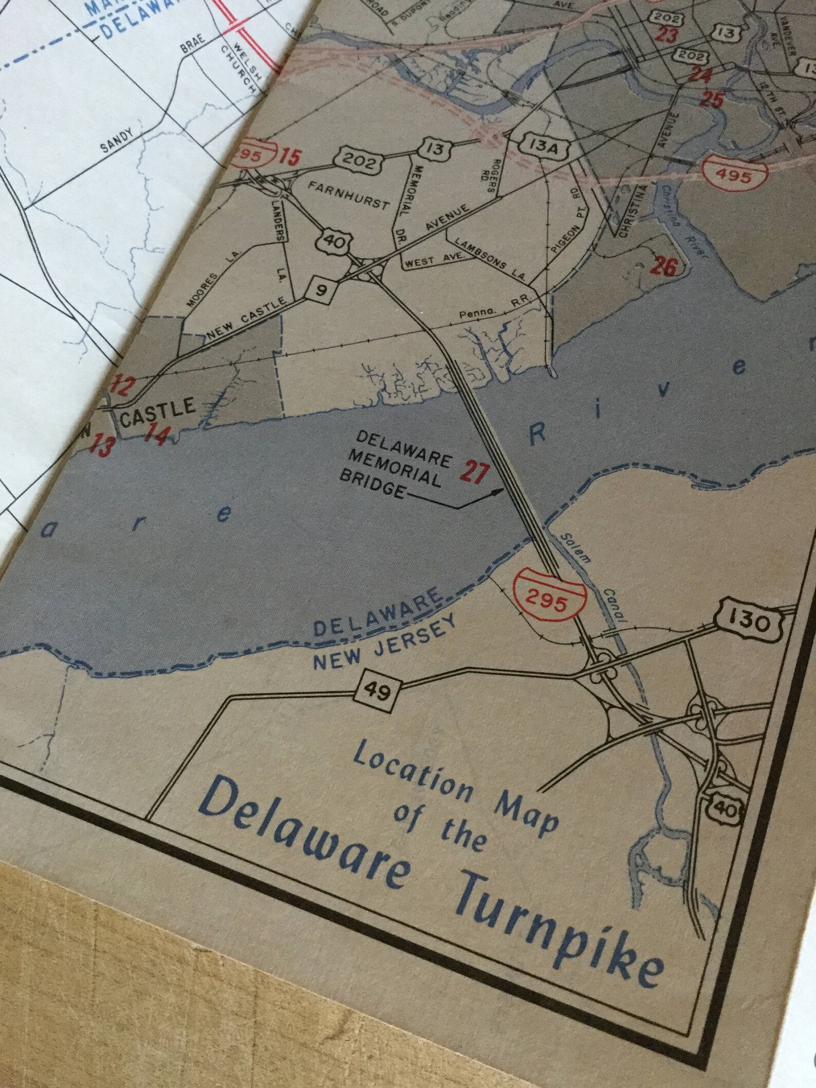 Vintage Delaware Turnpike Folding Map Interstate 95 Circa 1963 | Etsy