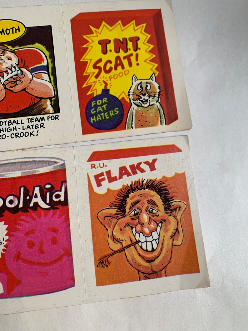 Vintage KRAZY Stickers Parody Cards Terrorton Joe Mamoth TNT - Etsy