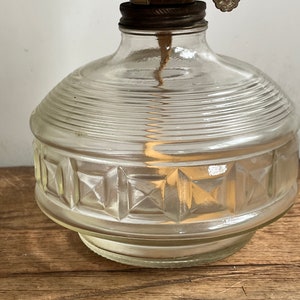 Vintage Lamplight Farms Glass Oil Lamp With Geometric Pattern Base - Etsy