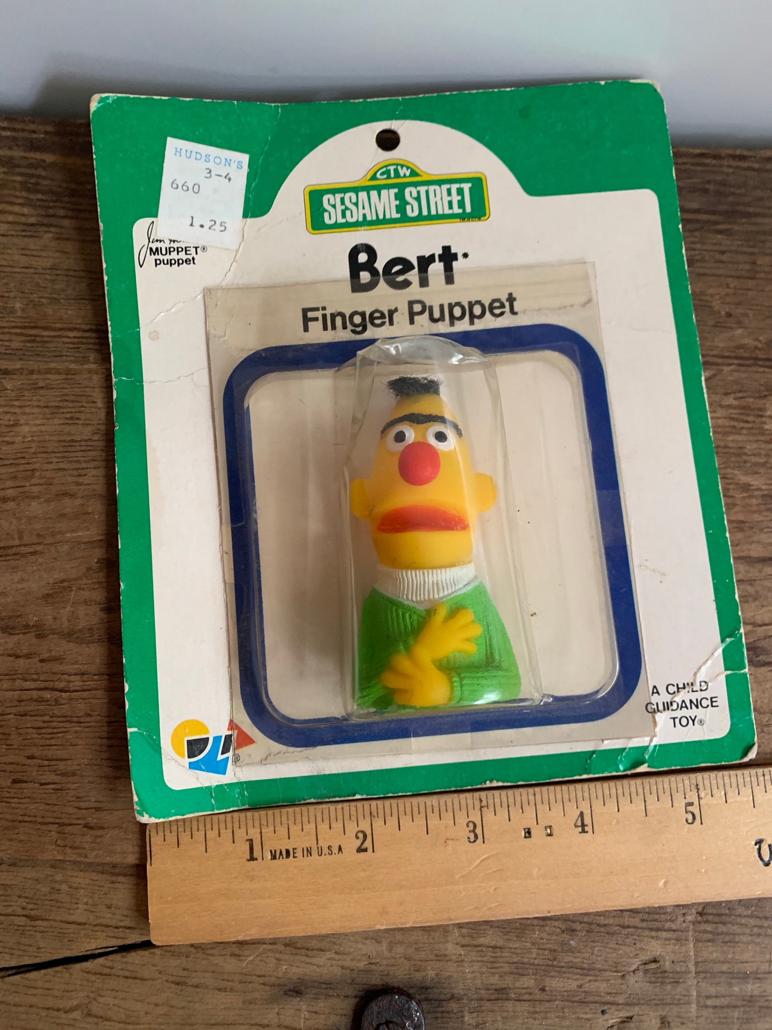 Vintage Sesame Street Bert Finger Puppet Jim Henson Muppet | Etsy