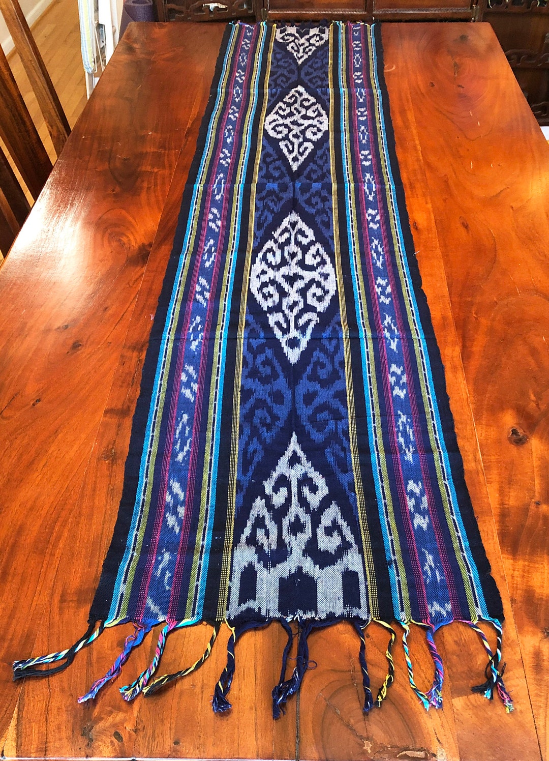 Blue Tenun Ikat Troso Handwoven table Runner Wall Hanging - Etsy