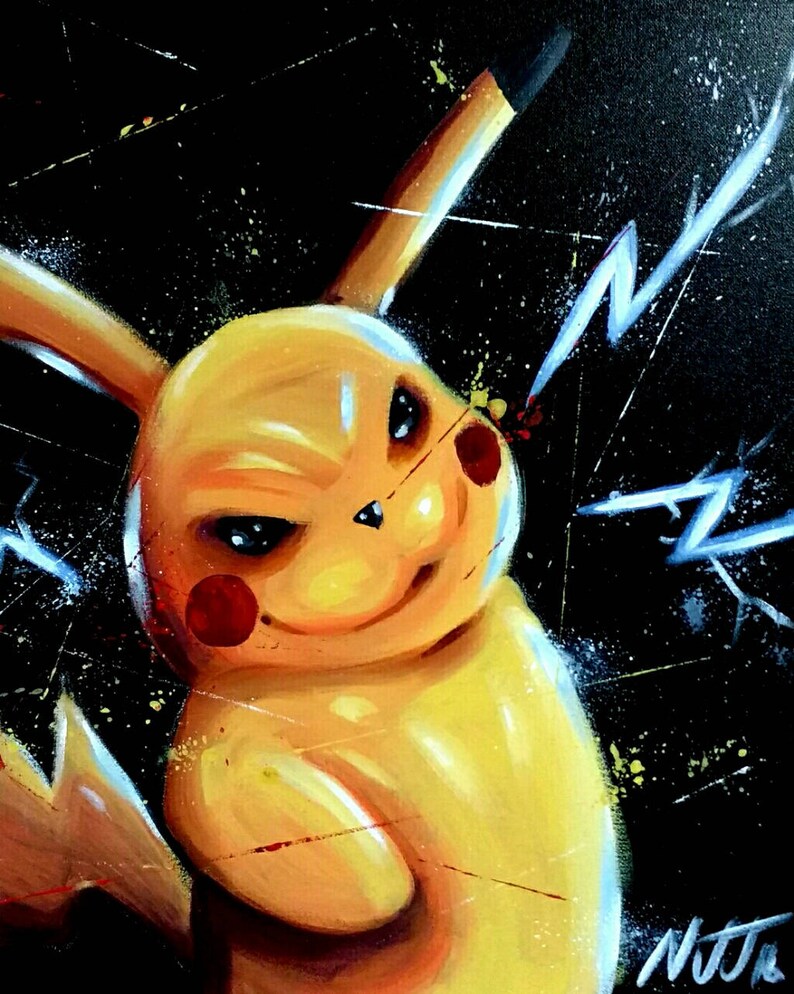 GLOW Custom Pokemon Paintings! Original Artwork by Order| UV Paint Glow ...
