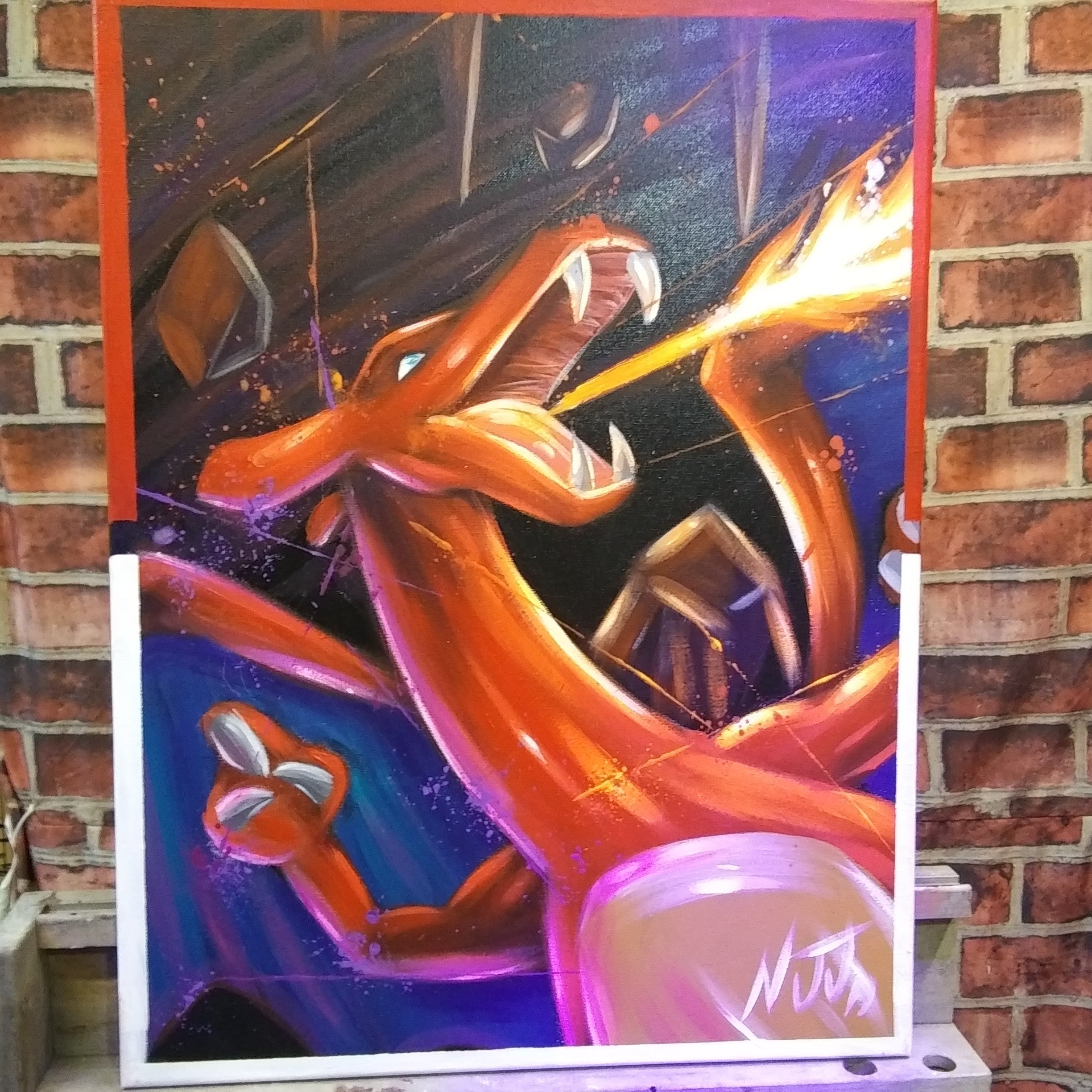 GLOW Custom Pokemon Paintings Original Artwork by Order UV Paint Glow ...