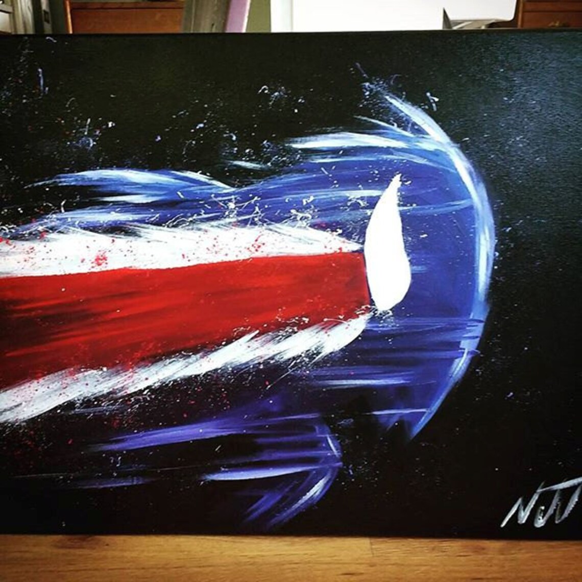 GLOWING Buffalo Bills NFL Abstract Painting Pegullaville Man - Etsy