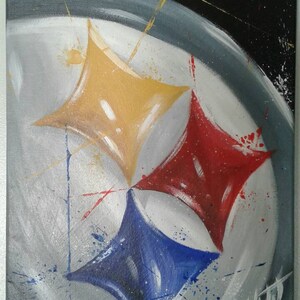 Custom Pittsburgh Steelers Logo Painting Original Canvas Artwork - Etsy