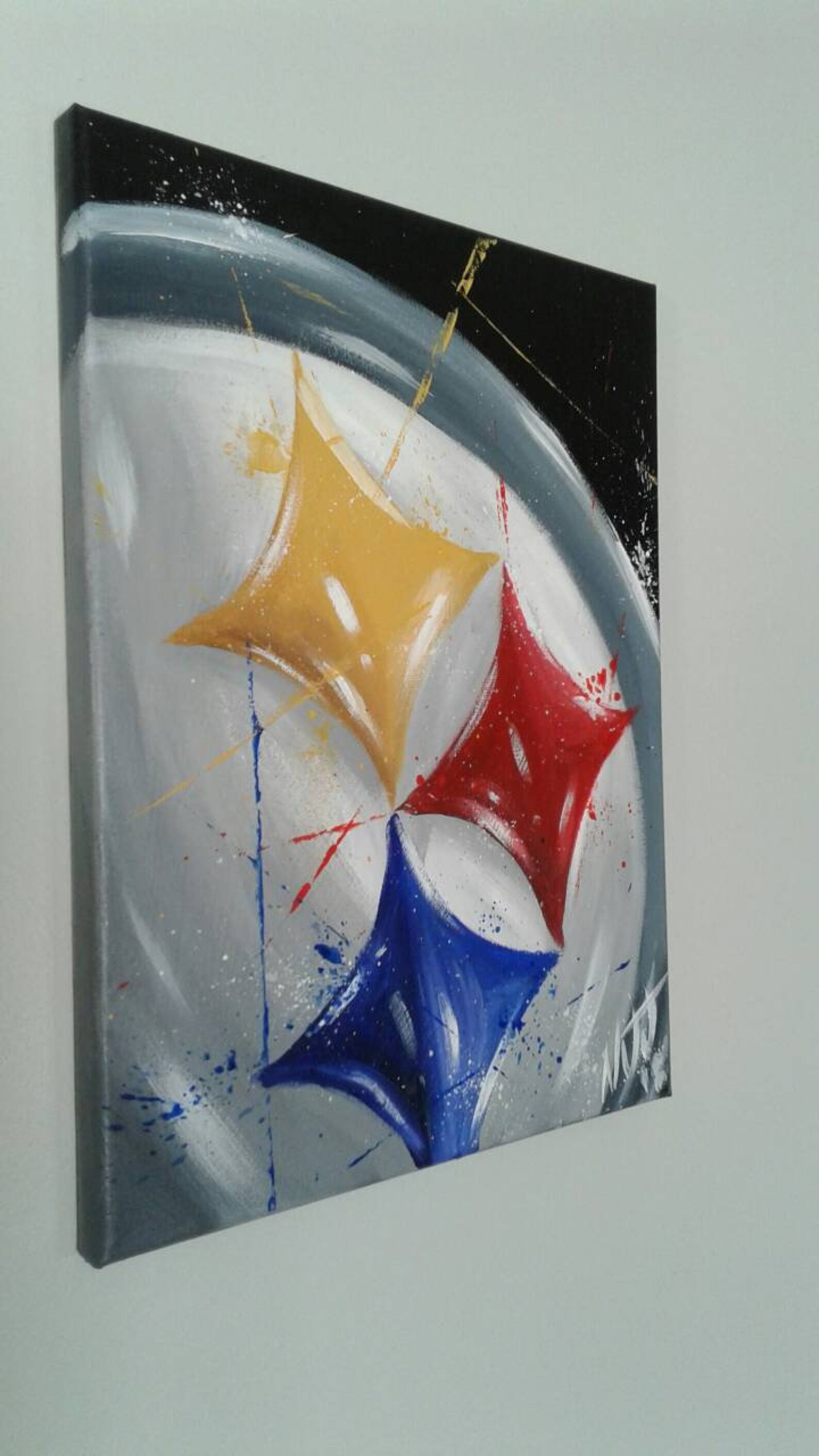 Custom Pittsburgh Steelers Logo Painting Original Canvas Artwork - Etsy