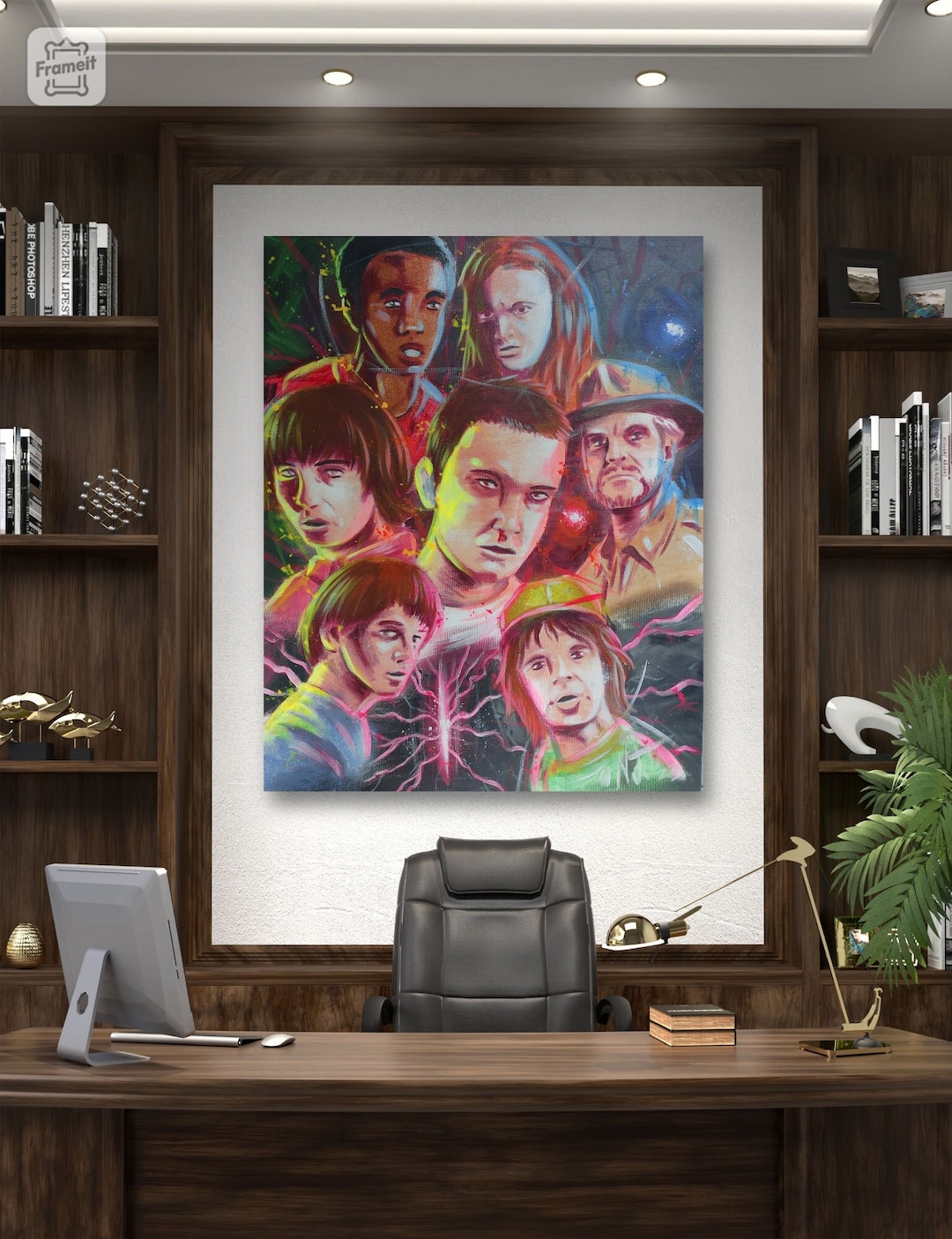 LARGE Original Stranger Things Painting- Black-light Paint 22x28 Inches ...
