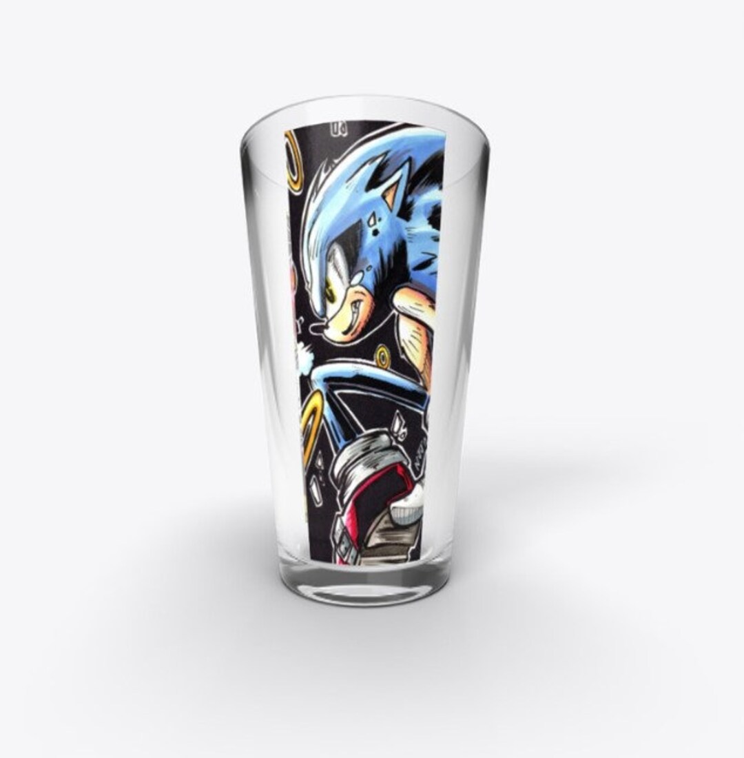 Sonic and Knuckles 16oz Pint Glass Sega Retro Gamer Drinkware - Etsy