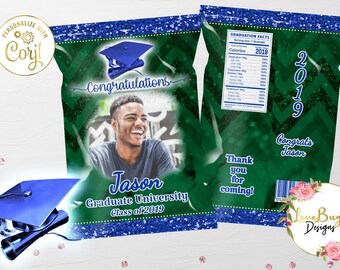 Graduation Chip Bag, Grad Favor Bag, Graduation Favor Template, Girl ...