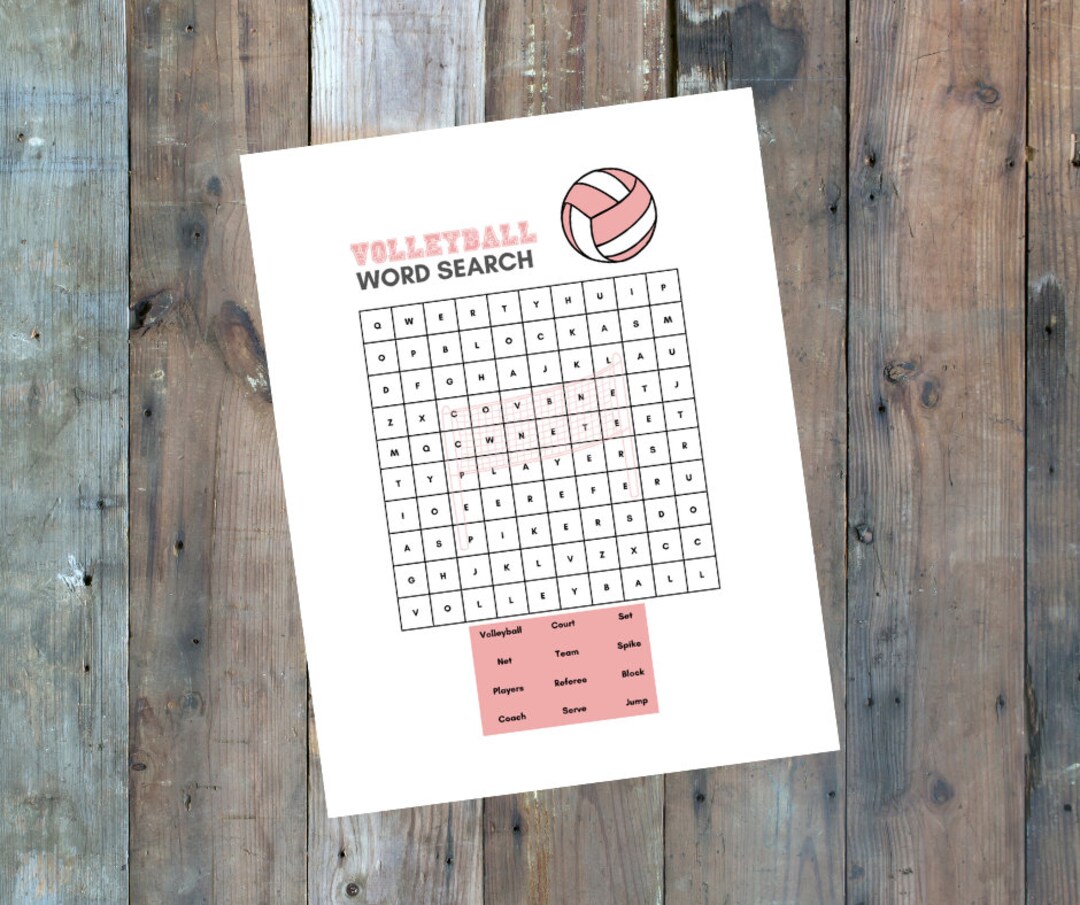 Printable Volleyball Word Search With Answer Key/volleyball/sports/kids ...