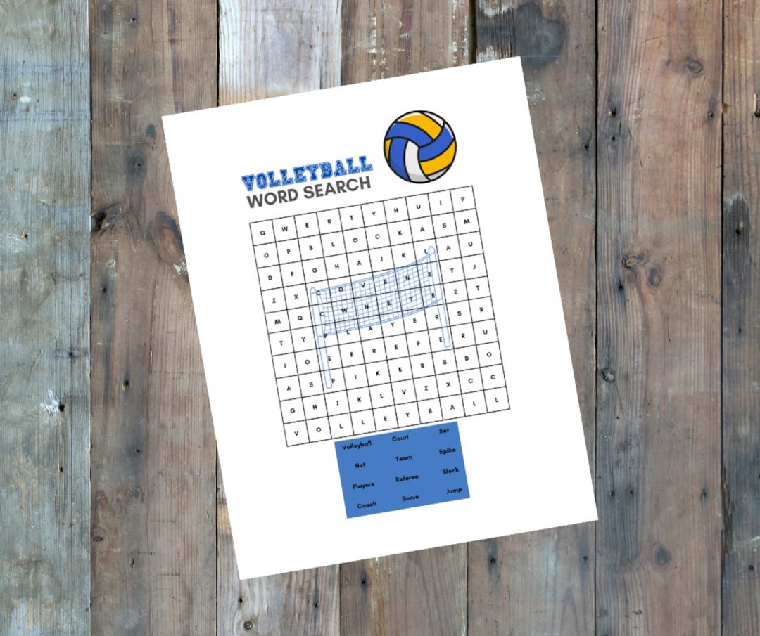 Printable Volleyball Word Search With Answer Key/volleyball/sports/kids ...