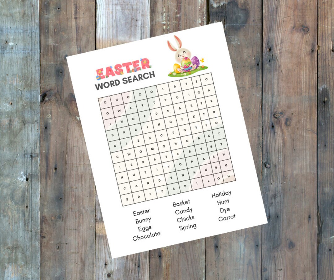 Printable Kids Easter Word Search With Answer Key/word Search/instant ...