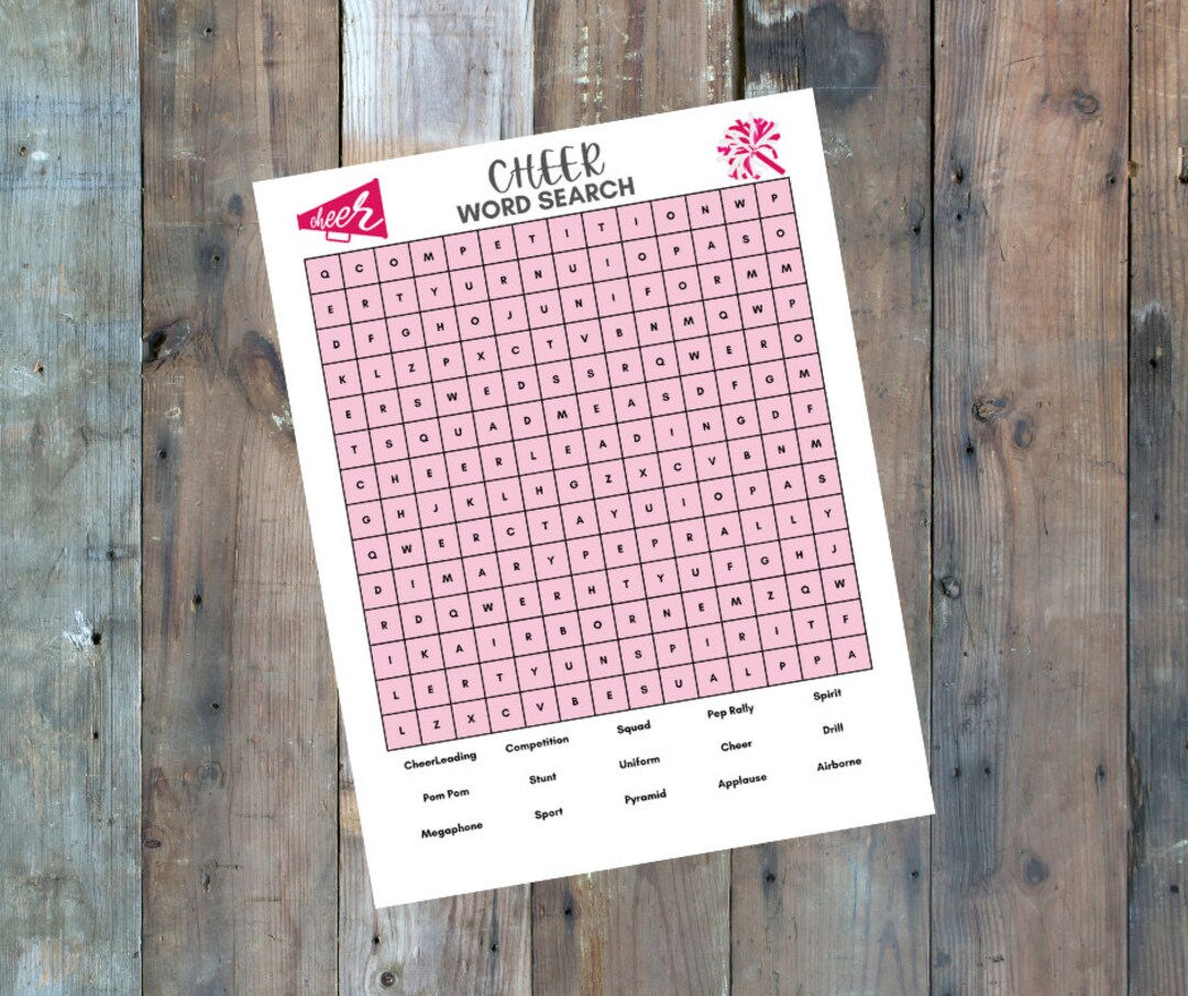 Printable Cheer Word Search with Answer Key/Cheerleading/Cheerleader ...