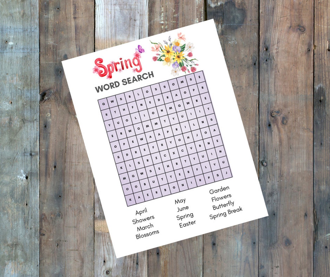 Printable Spring Word Search With Answer Key/word Search/instant ...