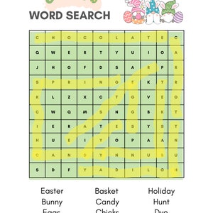 Printable Kids Easter Word Search With Answer Key/word Search/instant ...