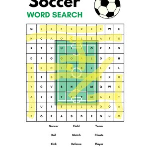 Printable Soccer Word Search With Answer Key/football/sports/kids Word ...