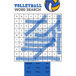 Printable Volleyball Word Search With Answer Key/volleyball/sports/kids ...