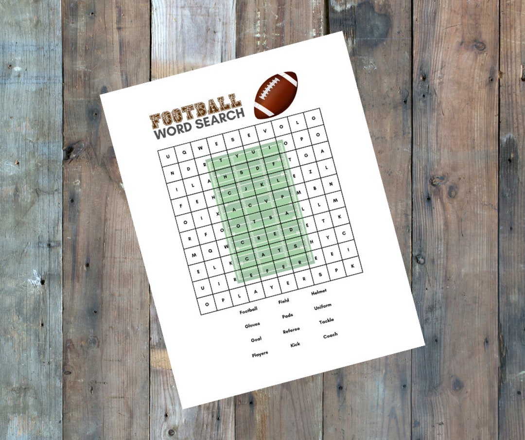 Printable Football Word Search With Answer Key/football/sports/kids ...