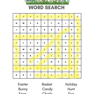 Printable Kids Easter Word Search With Answer Key/word Search/instant ...