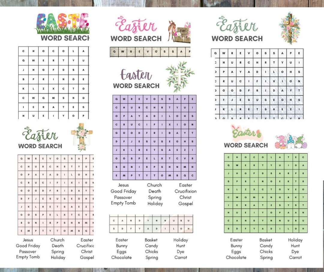 Printable Easter Bundle With 7 Word Search Puzzles and Answer Keys ...