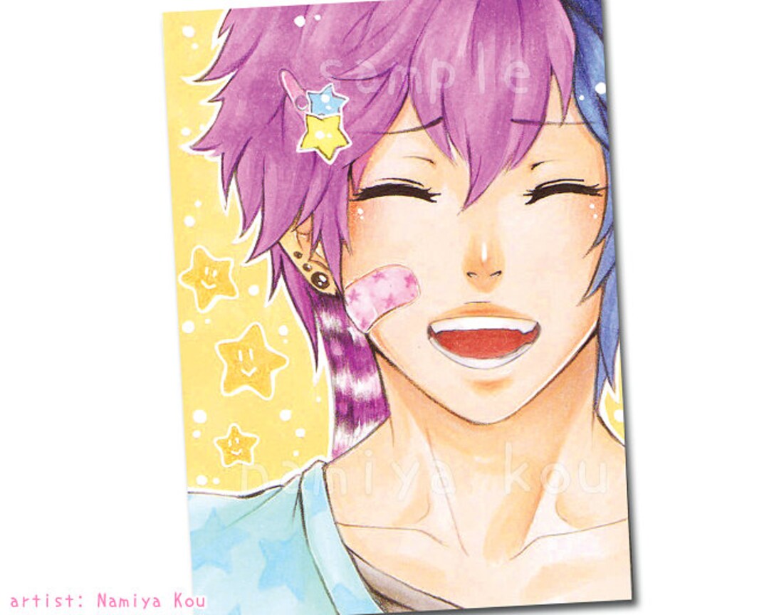 ACEO ATC Print "who Cares?!" Cute Pastel Manga Boy, Anime Portrait Art ...