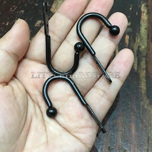 10 Pcs Black Small Iron Rustic Coat Hooks/furniture Hooks/metal Hooks ...