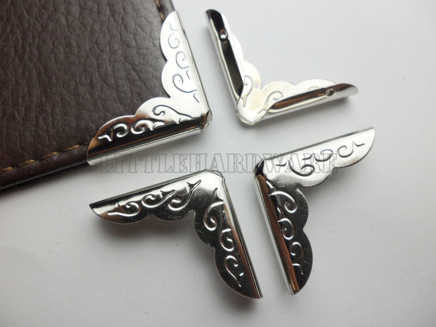 12 Vintage Silver Color Metal Book Corners for - Etsy