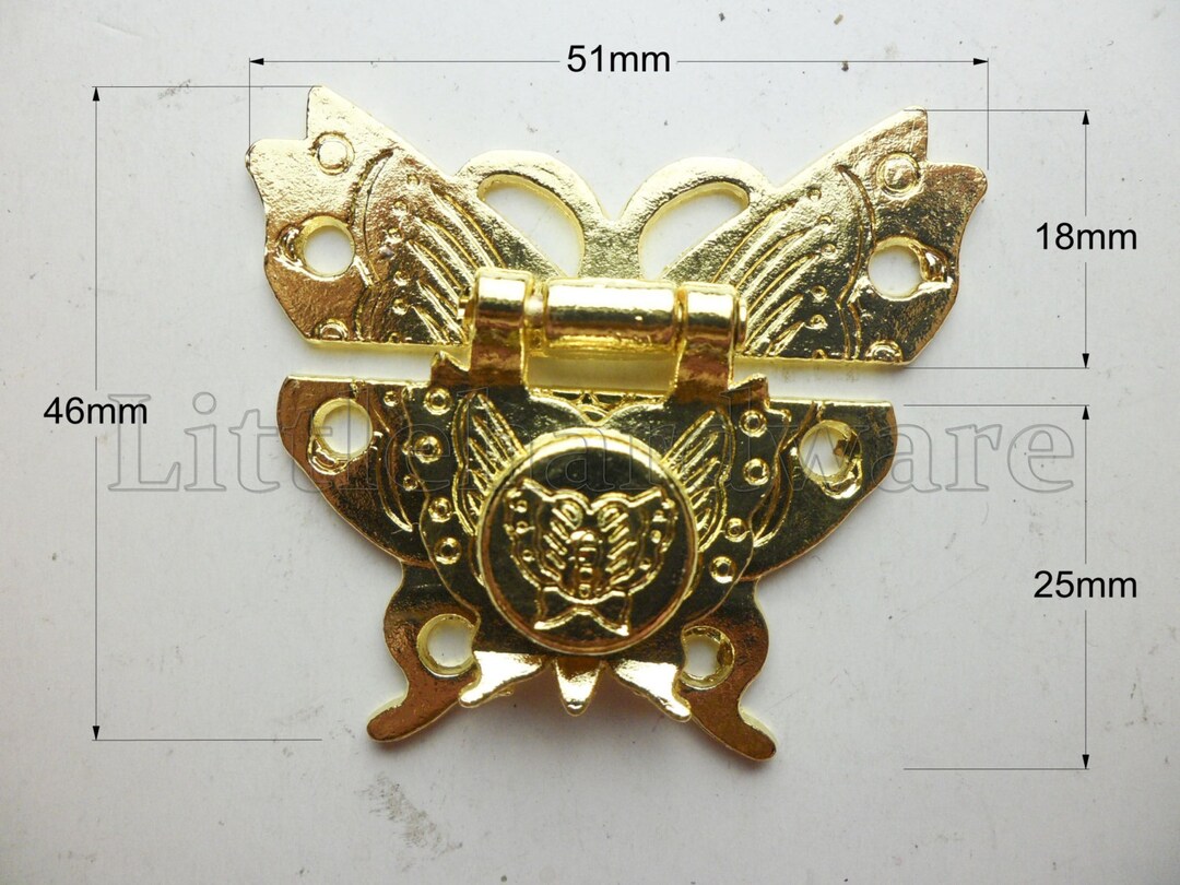 High Quality Golden "butterfly" Lock Latch Small Box Hardware Jewelry ...