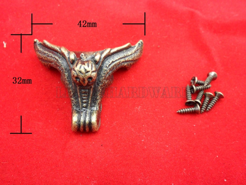 4pcs Chinese 42mmx32mm Vintage Metal Small Bat Box Feet Box | Etsy