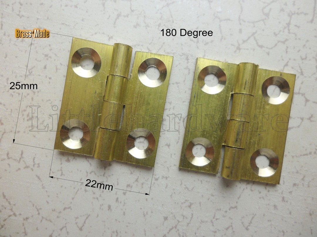 2 Pcs Solid Brass Made 25mmx22mm Thick 180 Degrees Butt Hinges / Brass ...