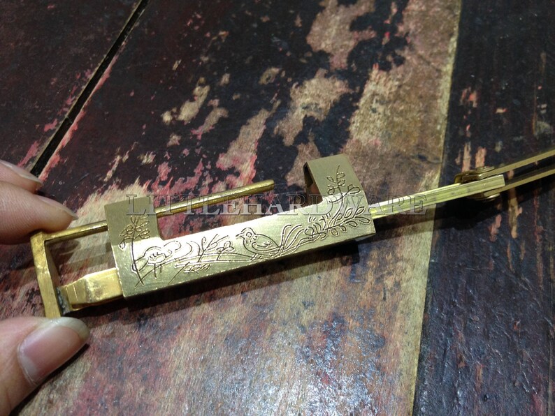 Solid Brass Made: Copper Color Brass Box Lock Big - Etsy
