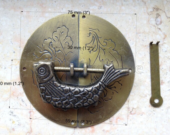 One Set of Cabinet Door Latches,half Piece Round Door Hasp Buckle Latch ...