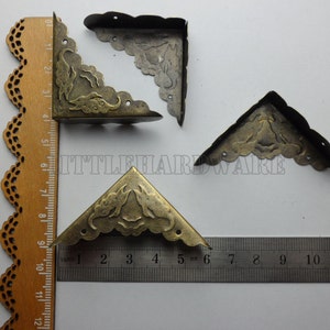 8 Pcs Double Dragon Antique Brass Jewelry Box Corner Decoration Corner ...