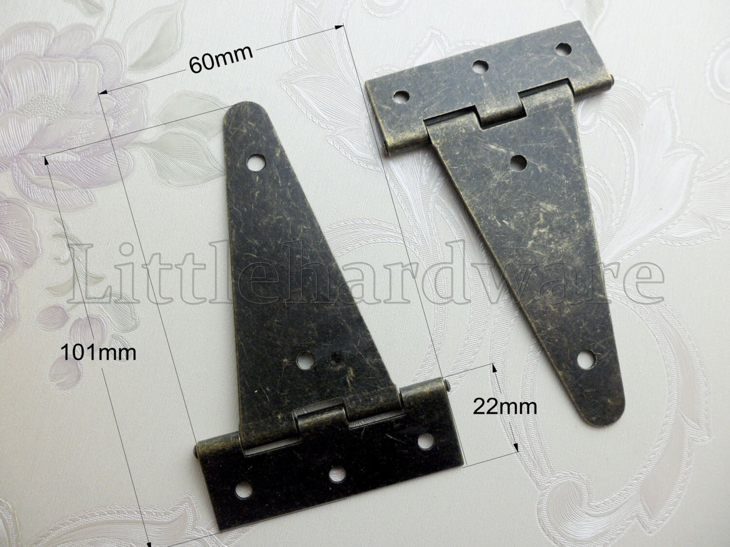 4 Pcs Antique Brass Color Tee Hinges/butt Hinges/parliament - Etsy