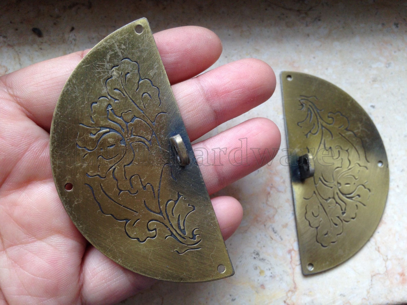 One Set of Cabinet Door Latcheshalf Piece Round Door Hasp - Etsy