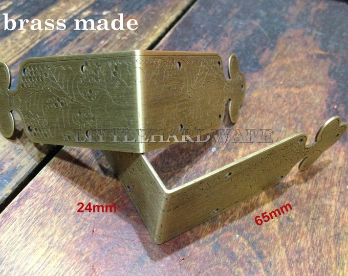 A Pair of Big Solid Brass Corner/ornate Brass Corners/brass Corner ...