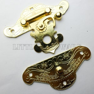 85mmx68mm Big Size Golden Lock Latch / Small Box Hardware / Jewelry Box ...