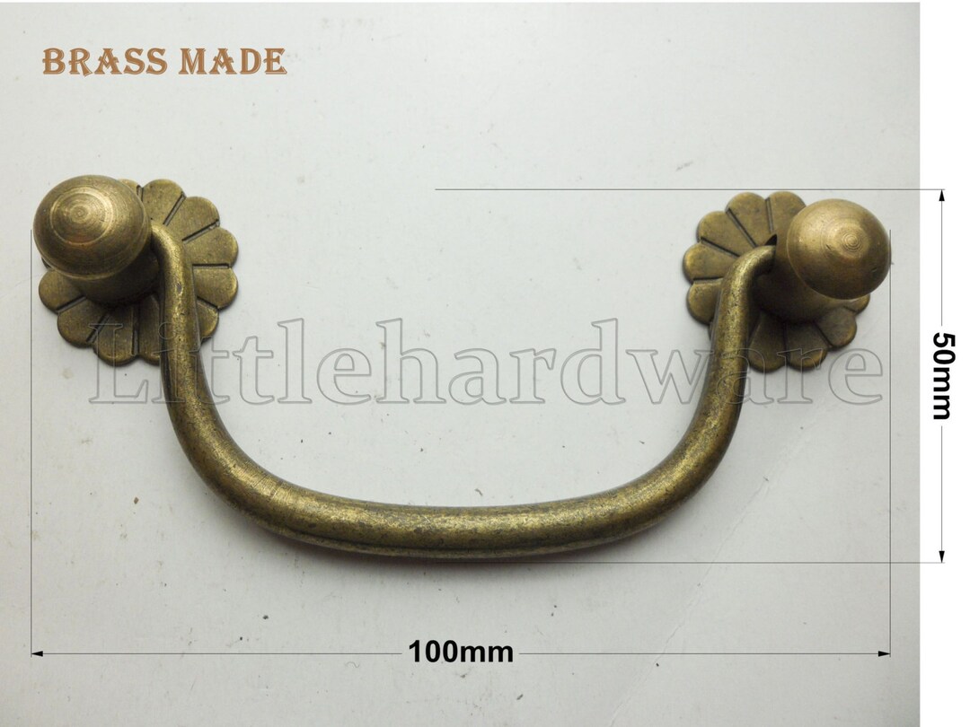 100mm X 50mm Brass Made Vintage Drop Pulls /drawer Handles / Kitchen ...