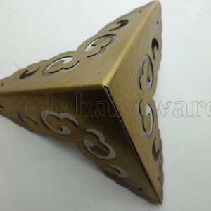 Pair of High Quality Big 80mm Antique Brass Ornate Brass Corners/solid ...