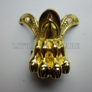 4 Pcs Chinese Golden 42mm X34mm Wooden Box Metal Feet Panther Paw for ...
