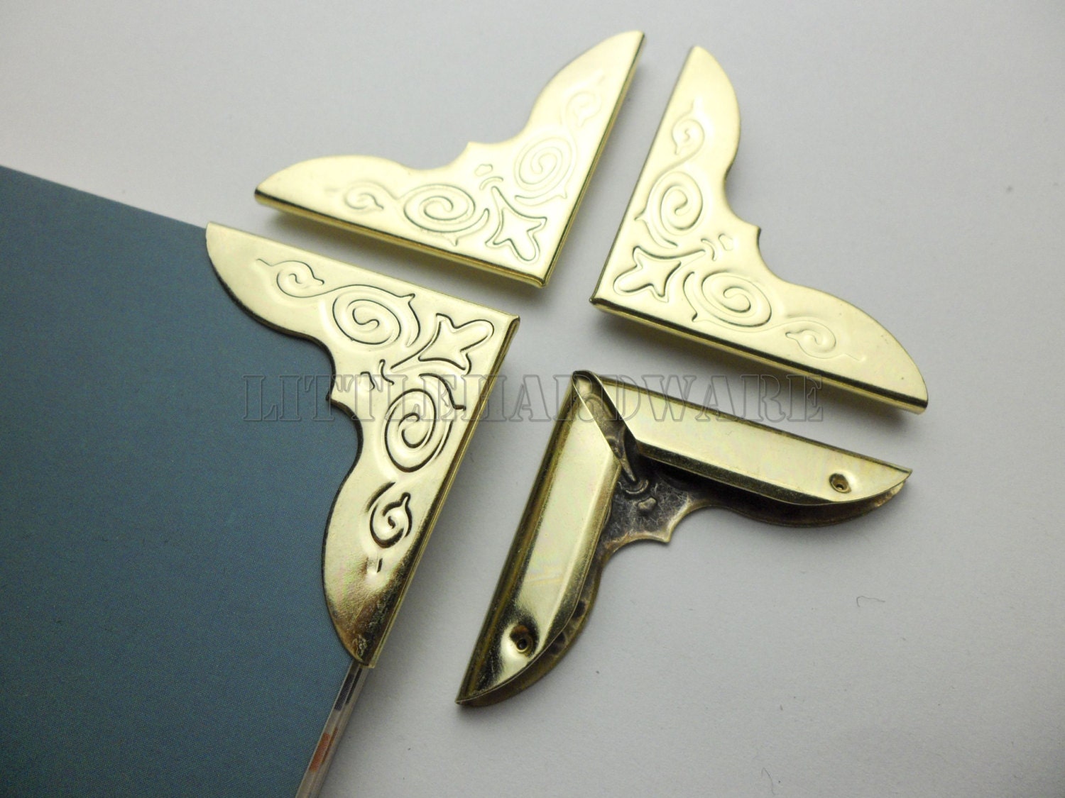 Two Size20 Pcs Golden Color Metal Book Corners for - Etsy