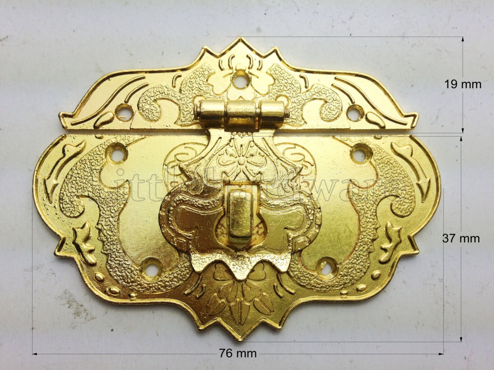 1 Set of double Lucky Golden Color Box Staple Hasp | Etsy