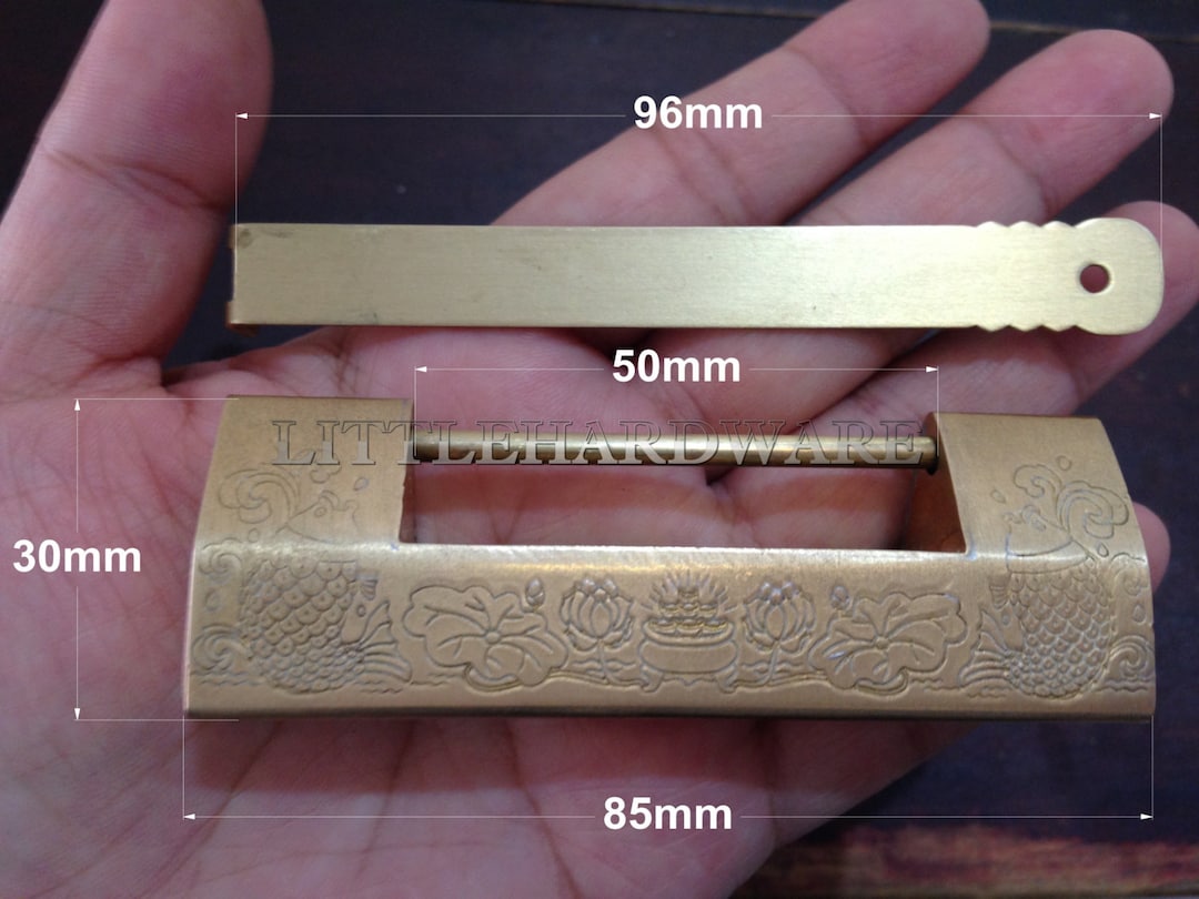 Solid Brass Made Brass Color Big Copper Chinese Lock With Key / Useful ...