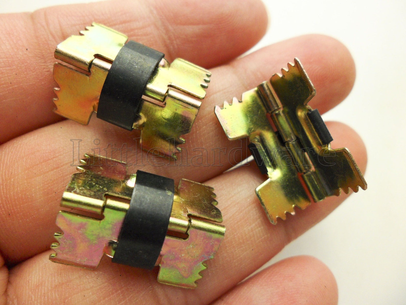 10 Pcs Metal Color Plating Iron Sawtooth Spring Hinges Small Hinges ...