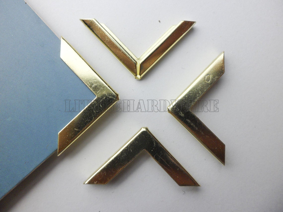 12 Vintage Golden Color Metal Book Corners for - Etsy