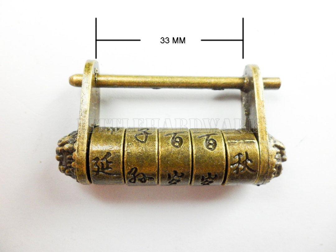 RARE Chinese Old STYLE Vintage Useful Chinese PASSWORD Padlock Lock/key ...