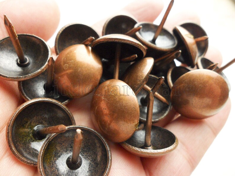 20 Pcs 19mmx20mm Red Brass Color Round Upholstery Decorative | Etsy