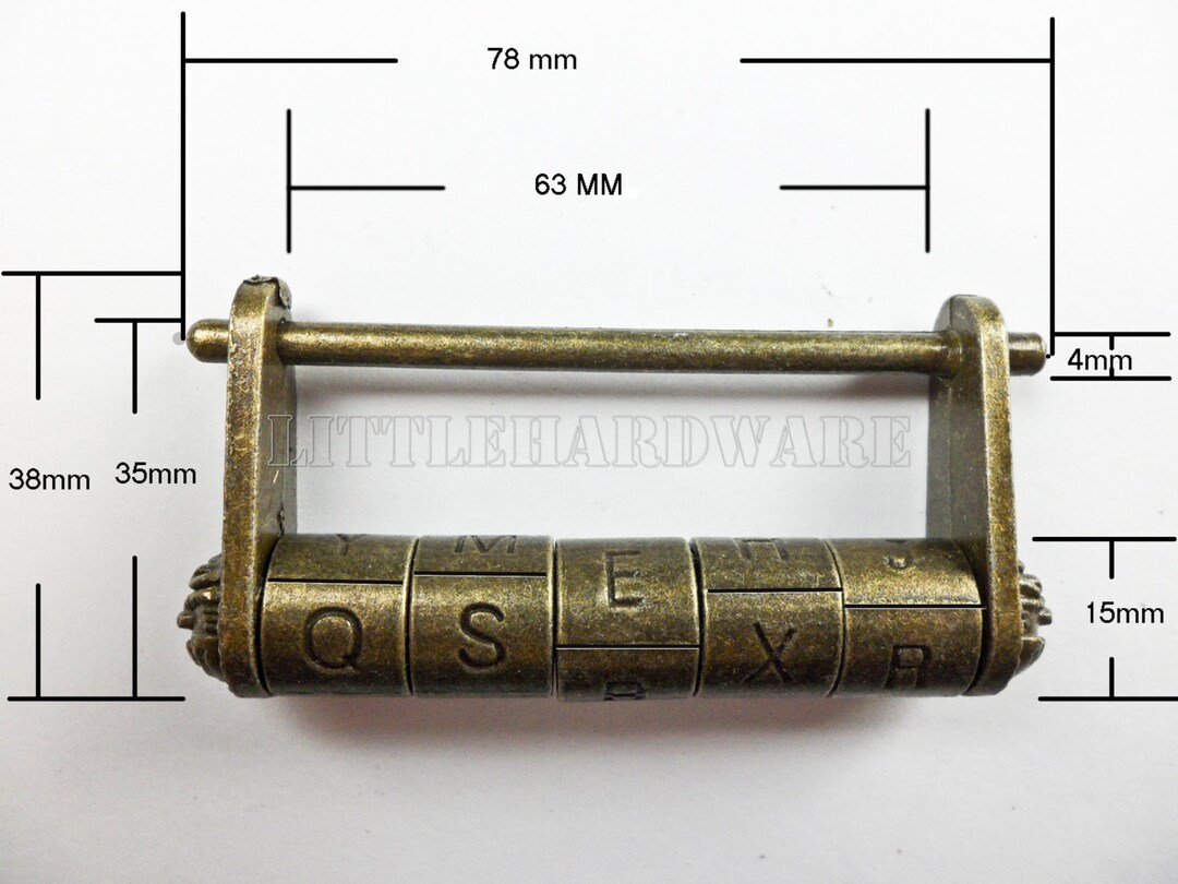 RARE Chinese Old STYLE Vintage Useful English PASSWORD Padlock Lock/key ...