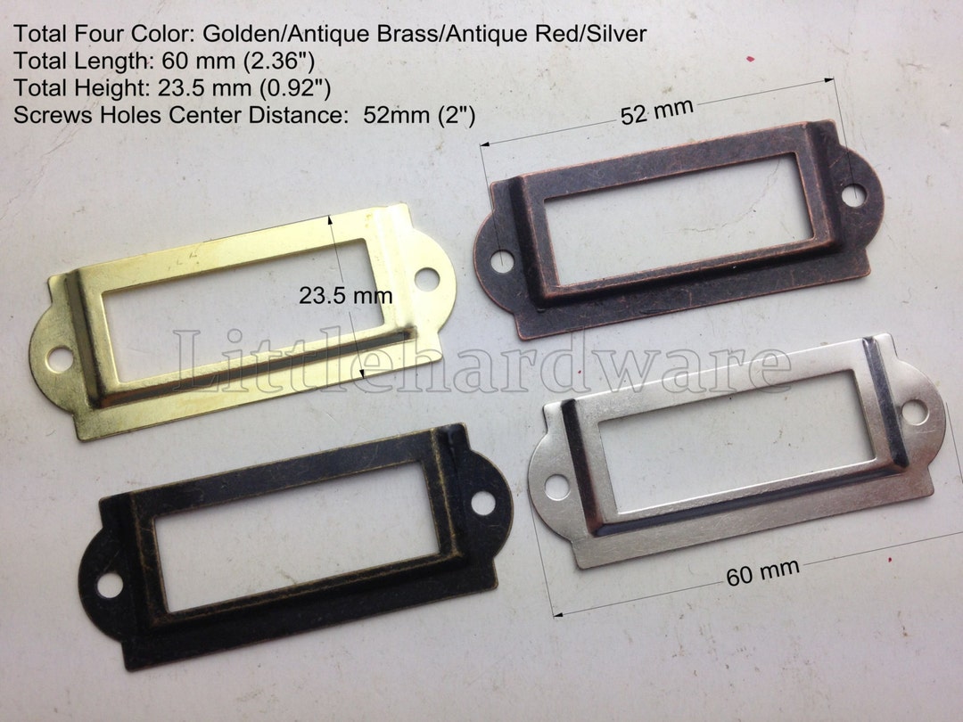 Set of 20 60MM X 23.5mm 4 Colors Rustic Card Holder/label Holders/label ...