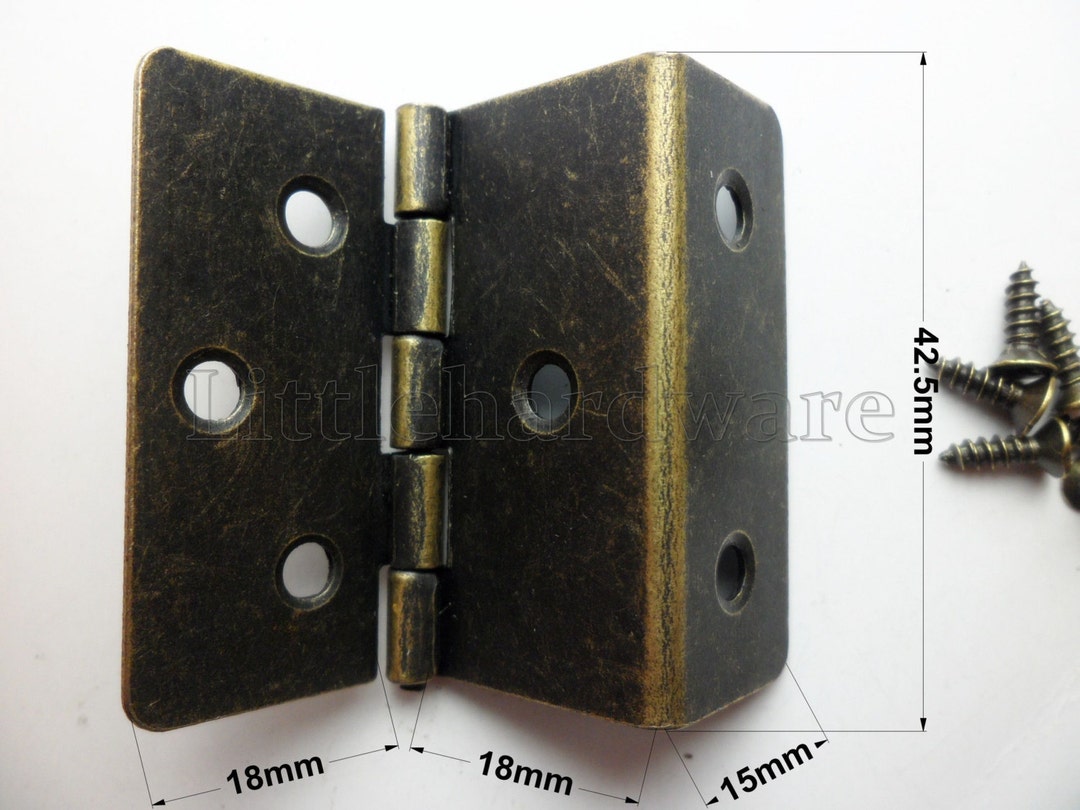 10 Pcs Chinese Classical Antique Brass Color 42.5mm Height Hinges ...